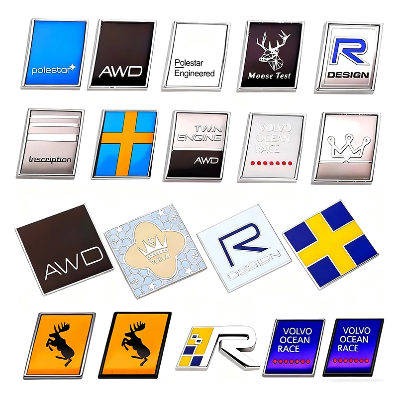 3D Chrome Plated R-Type AWD Emblem Swedish Flag Moose Fender Rear Wing ...