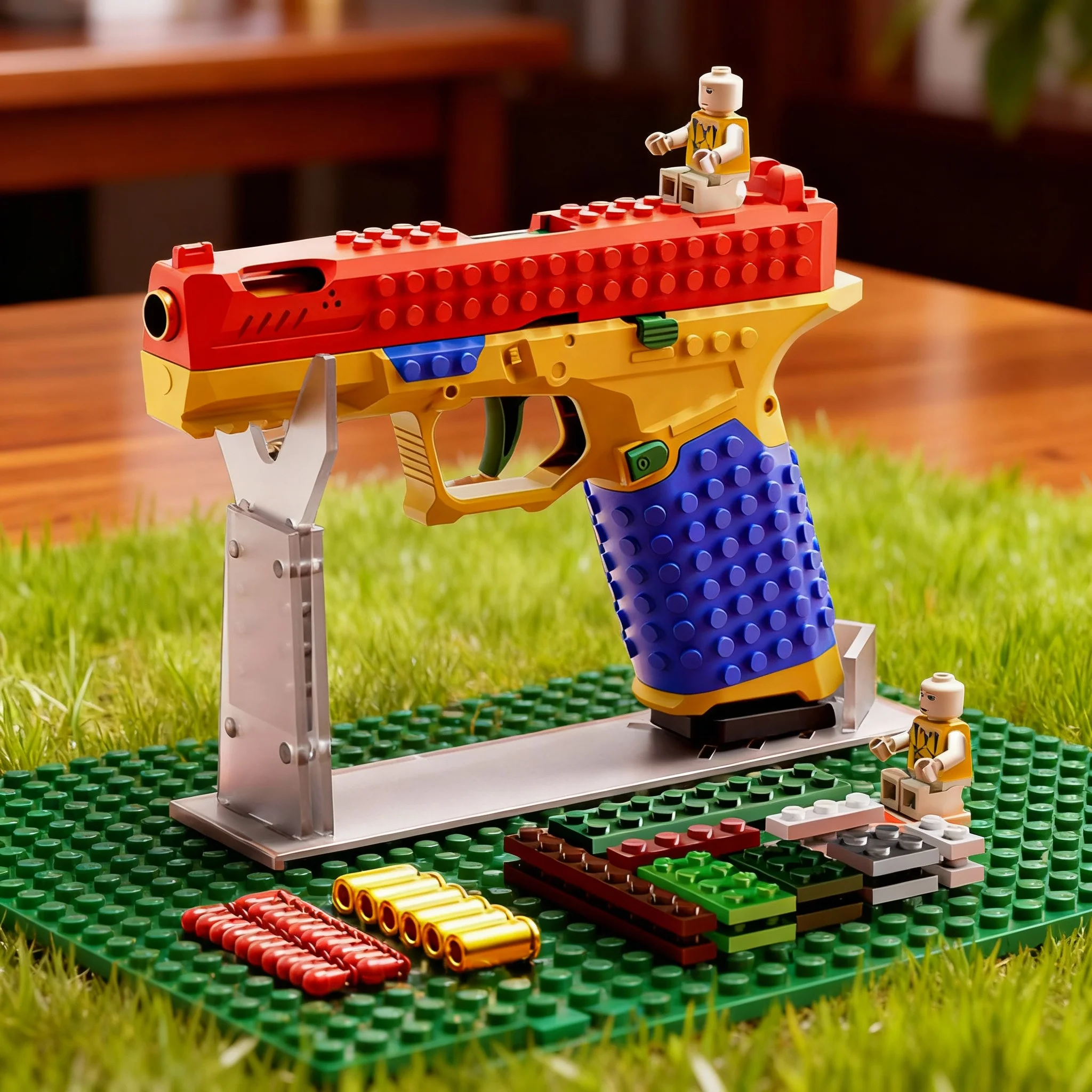 SIG17 Building Block Toy Gun Continuous Firing Blowback Soft Bullet Gun ...