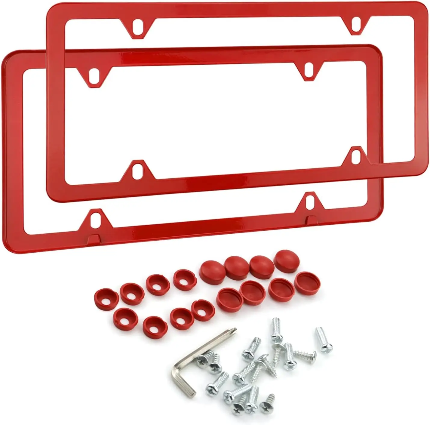 Universal-American-License-Plate-Frame-With-Screws-Washer-Caps-Number ...