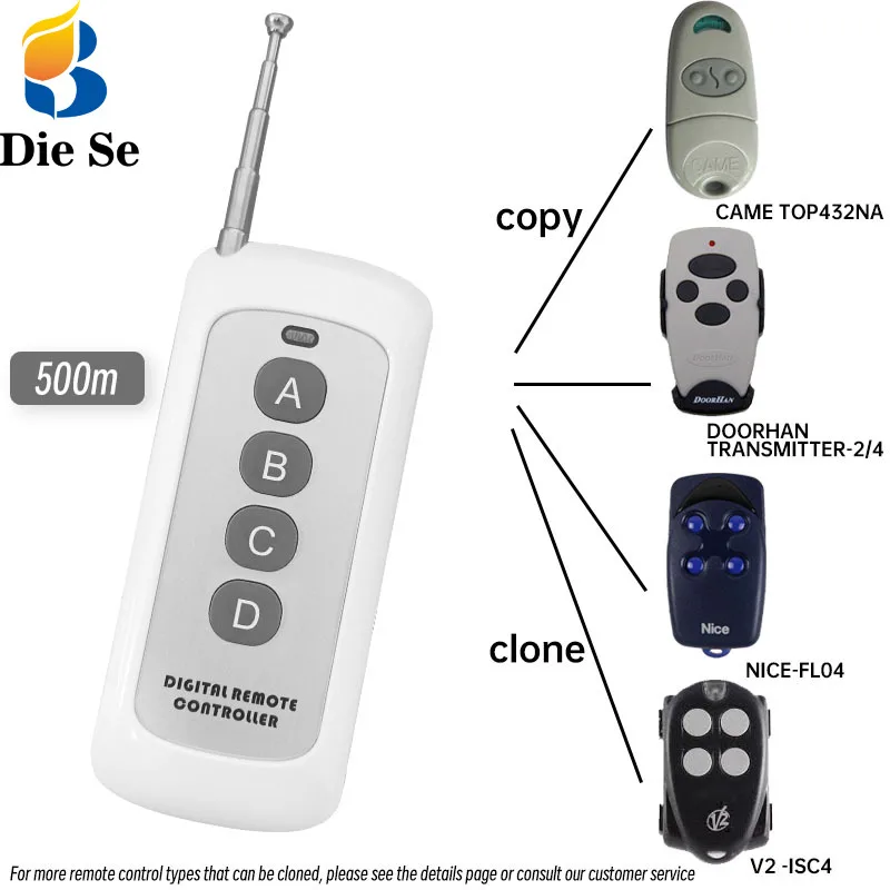 Diese-433MHz-RF-Clone-Remote-Control-Copy-Transmitter-Cloning-Learning-Fixed-Code-Duplicator-for ...