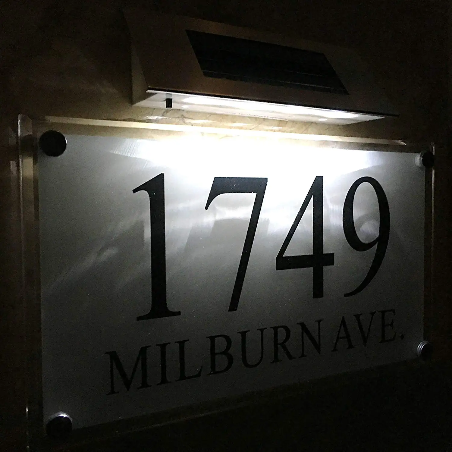 Personalised !large Solar Light Crystal Effect House Signs Plaques Door ...