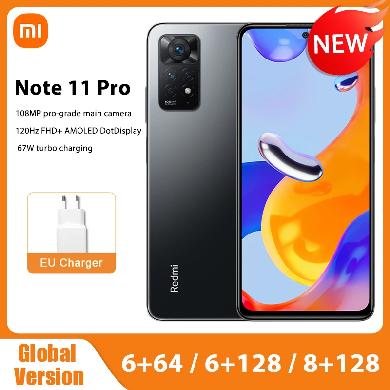 Versão global xiaomi redmi nota 11 pro 64gb/128gb telefones celulares ...