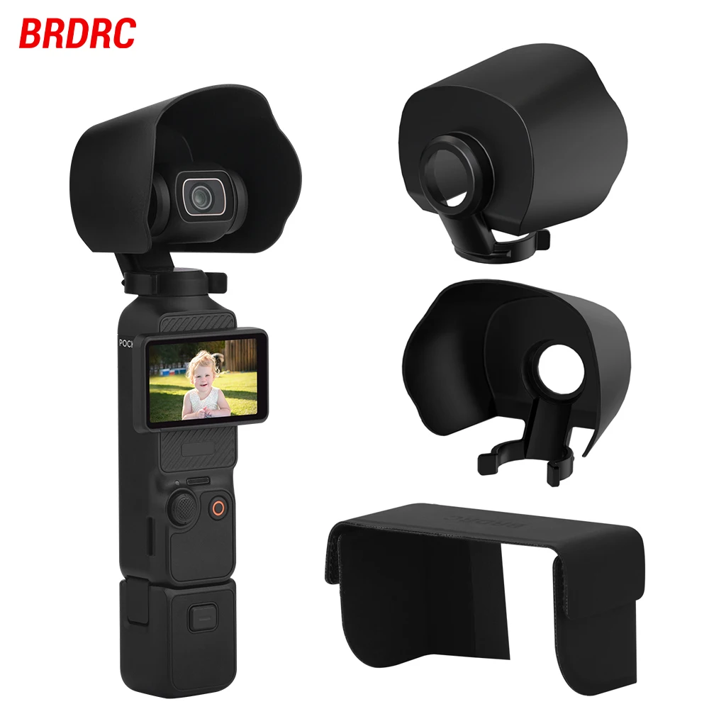 BRDRC Lens Sun Hood for DJI Osmo Pocket 3 Sunshade ABS Case Prevent ...