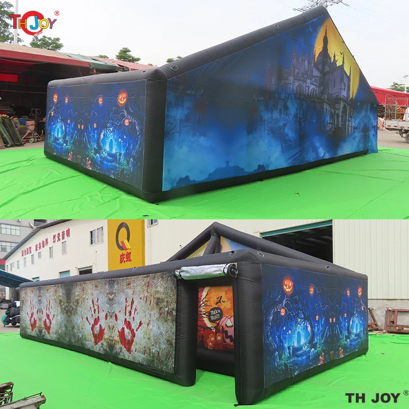 Free Air Shipping,10x5m Giant Black Inflatable Haunted House Maze 2022 ...