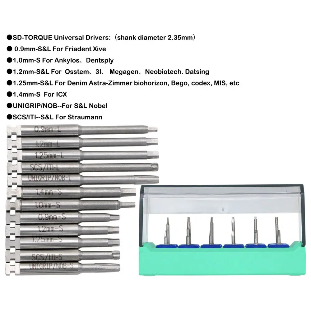 12-Type-Dental-Implant-SD-TORQUE-Universal-Hex-Driver-Abutment-Screw ...