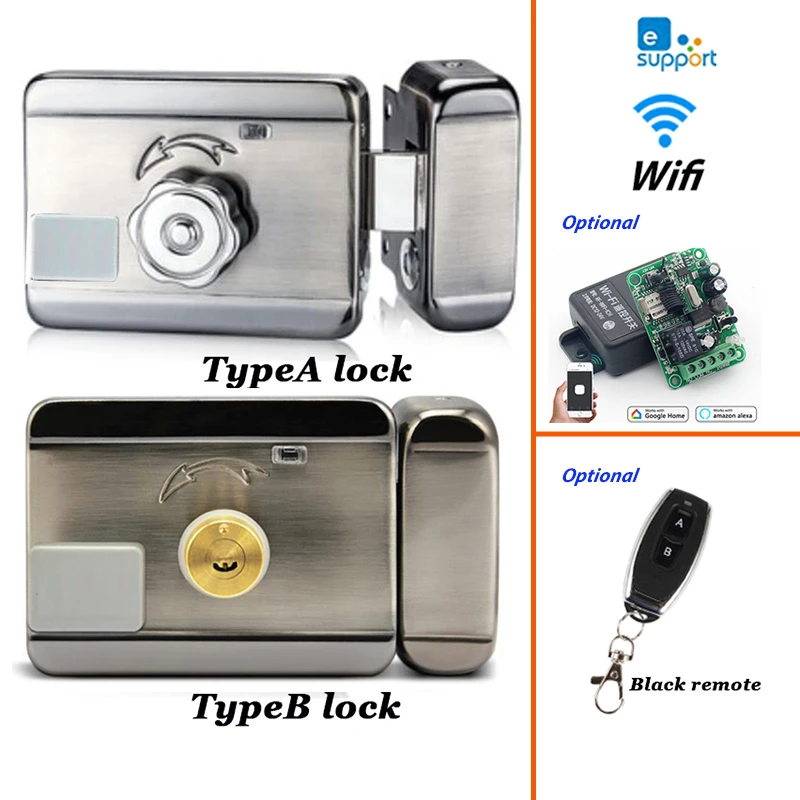 12V-Smart-Electric-Door-Lock-Key-125KHZ-ID-Keyfob-Optional-ewelink-Wifi ...