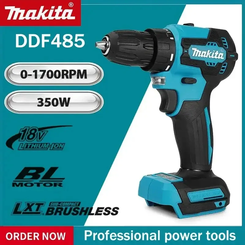 Makita DDF485 18V Brushless Motor Drill 40N.m Torque 0-2200RPM with 1/2 ...