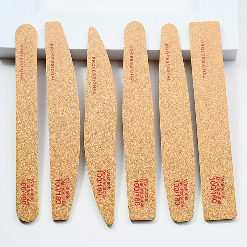 100PCS-Coffee-Double-Side-Nail-Polish-Files-Buffer-100-180-Polishing ...