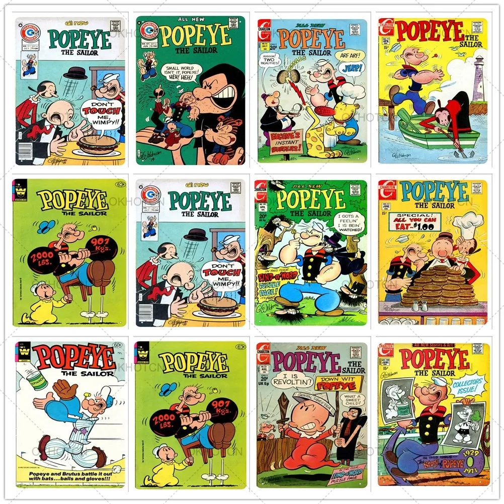 Popeye-The-Sailor-Metal-Print-Plates-Vintage-American-Anime-Tin-Sign ...