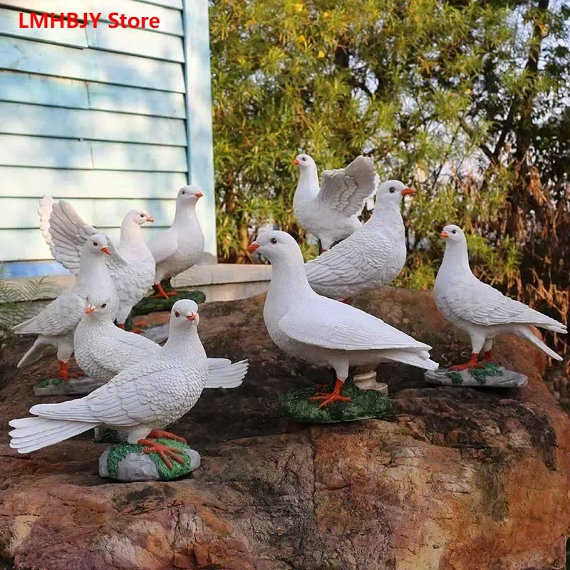LMHBJY-Outdoor-Garden-Simulation-Animal-White-Pigeon-Model-Garden ...