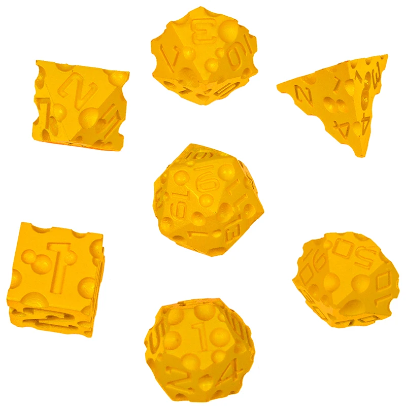 DND Cheese Dice 3D Printed 7PCS Polyhedral Food Themed Dice Set Great ...
