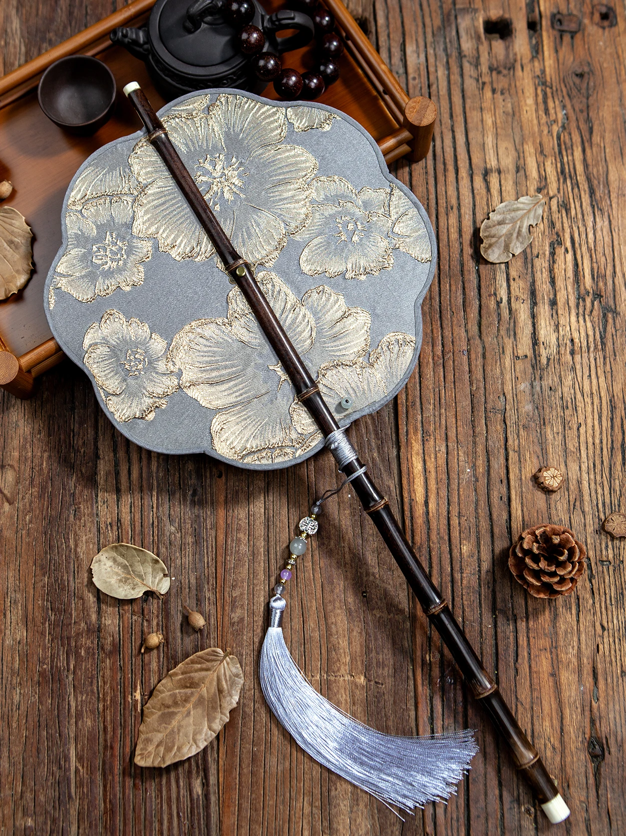 Chinese-Style-Waist-fan-Hand-long-handle-fan-Ancient-style-female-Hanfu ...