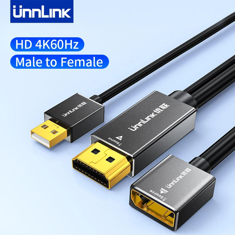 Unnlink-Cable-HDMI-a-DP-4K-60Hz-Adaptador-convertidor-DisplayPort-para-ordenador-Laotop-a-TV ...