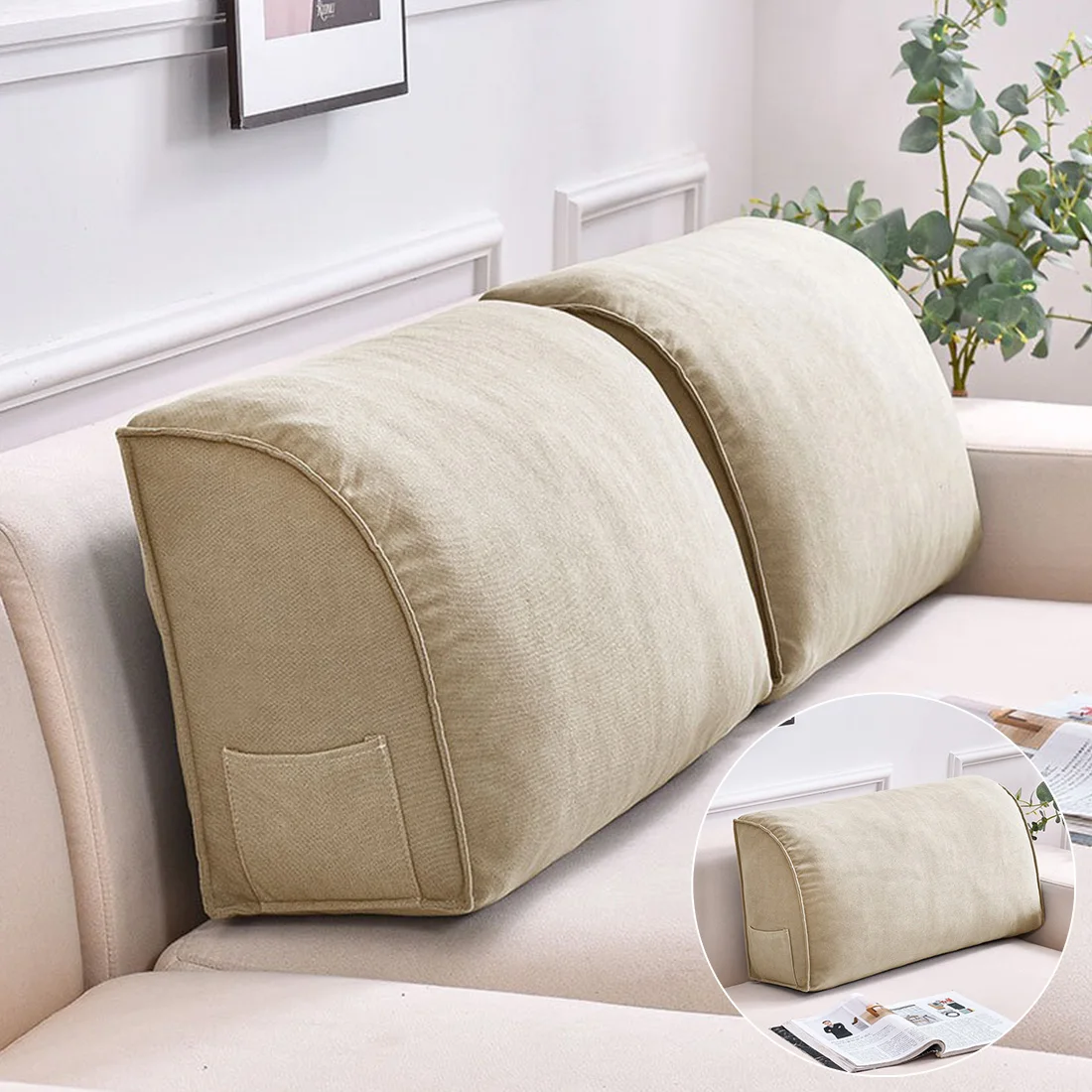 Reading-Backrest-Triangular-Lumbar-Support-Cushion-Removable-Washable ...