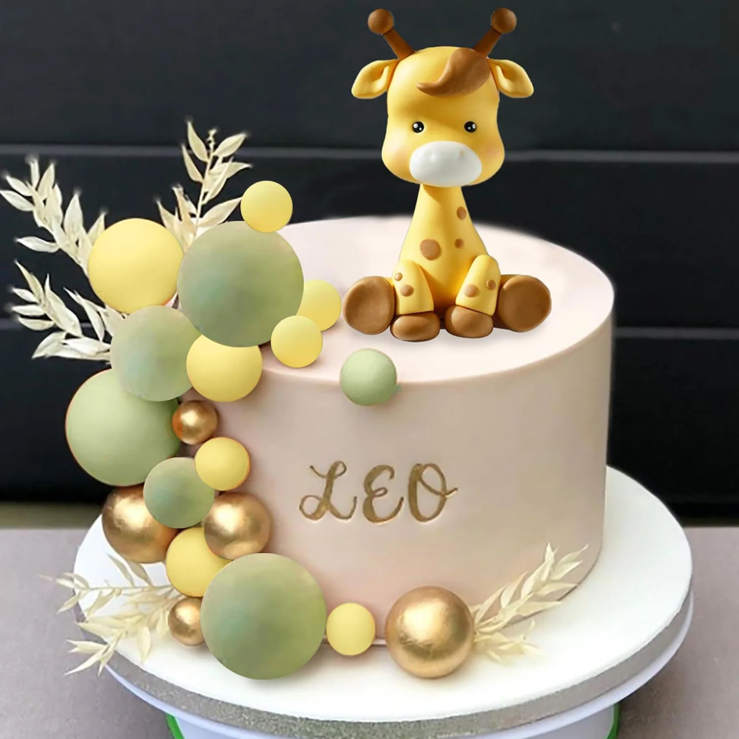 Decora-o-do-bolo-com-bolas-de-girafa-decora-o-barro-melhor-para-anivers ...