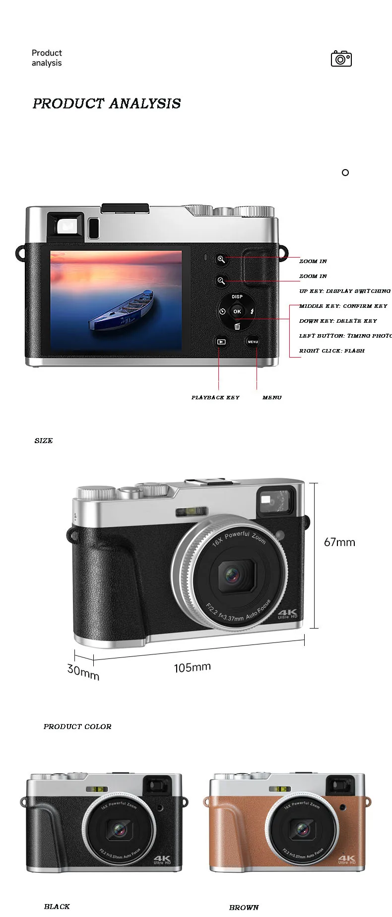 New 48 Million Pixel HD Digital Camera Home Shooting Viewfinder ...