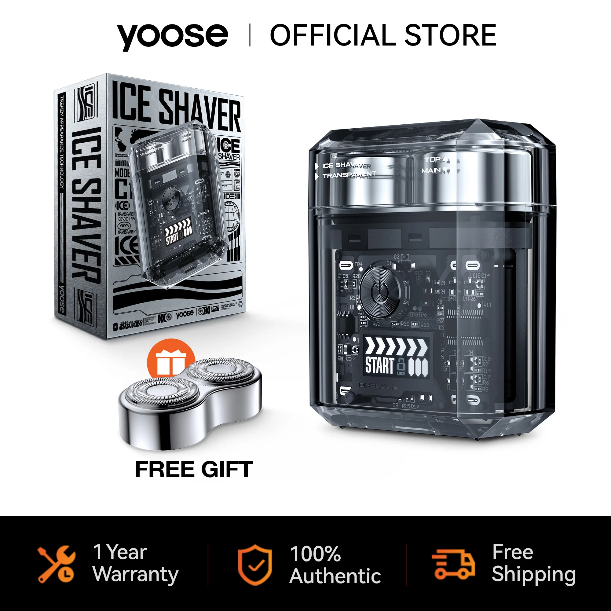 yoose-Transparent-Mini-Electric-Shaver-Portable-Electric-Razor-for-Men-with-Travel-Lock-IPX7 ...