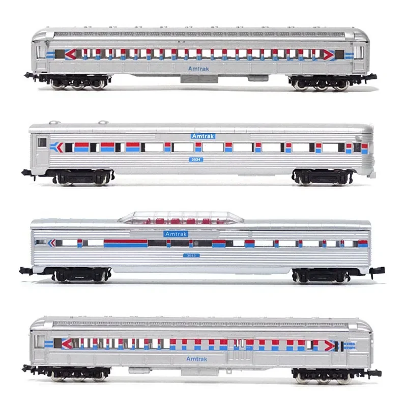 Diecast Nscale 1/160 American Amtrak Passenger Carriage Six-axis Train ...