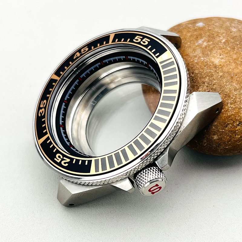 Silver-45mm-Diving-Watch-Case-King-Samurai-Series-Metal-Bezel-Fits ...