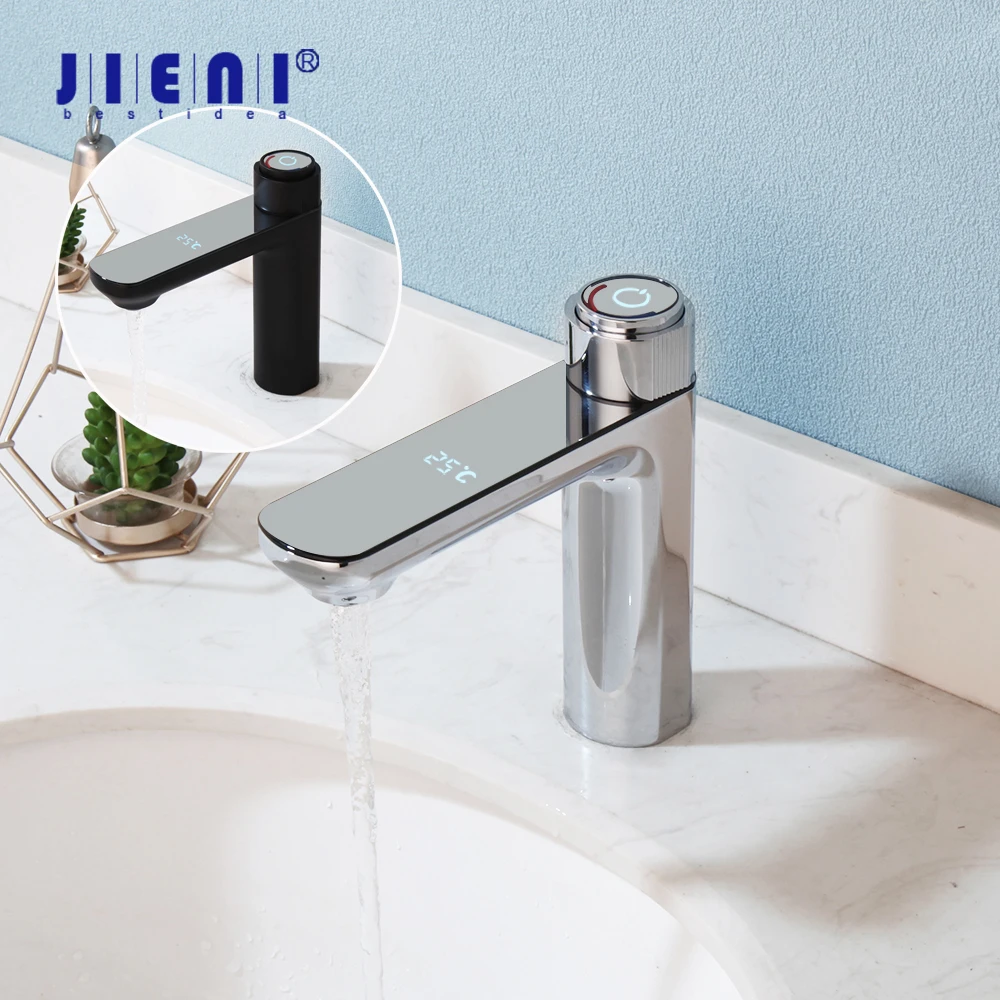 Jieni Chrome High-tech Water Generating Digital Display Basin Faucet ...