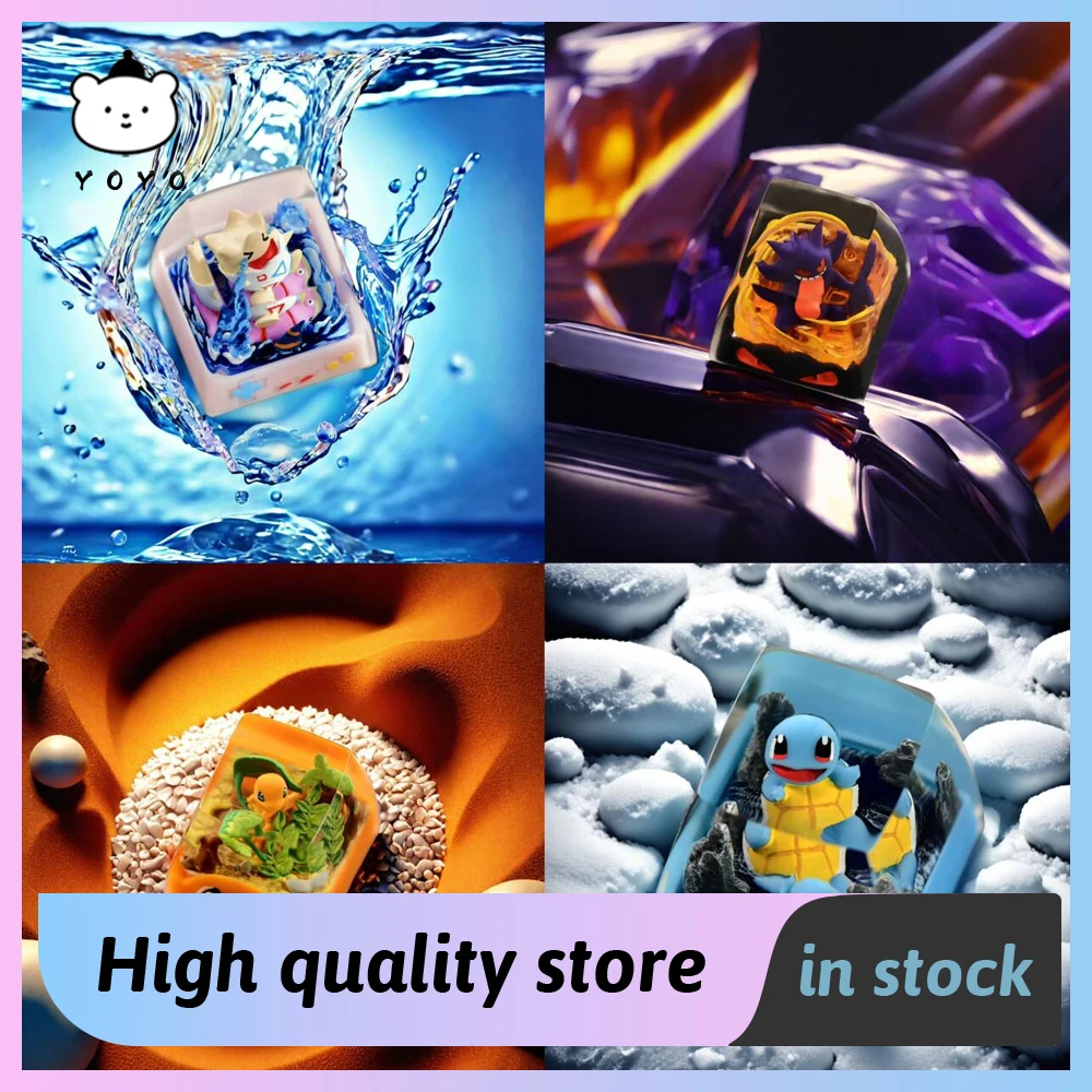 Pokemon-Resin-Keycap-Squirtle-Gengar-Cartoon-Action-Figure-Mechanical ...