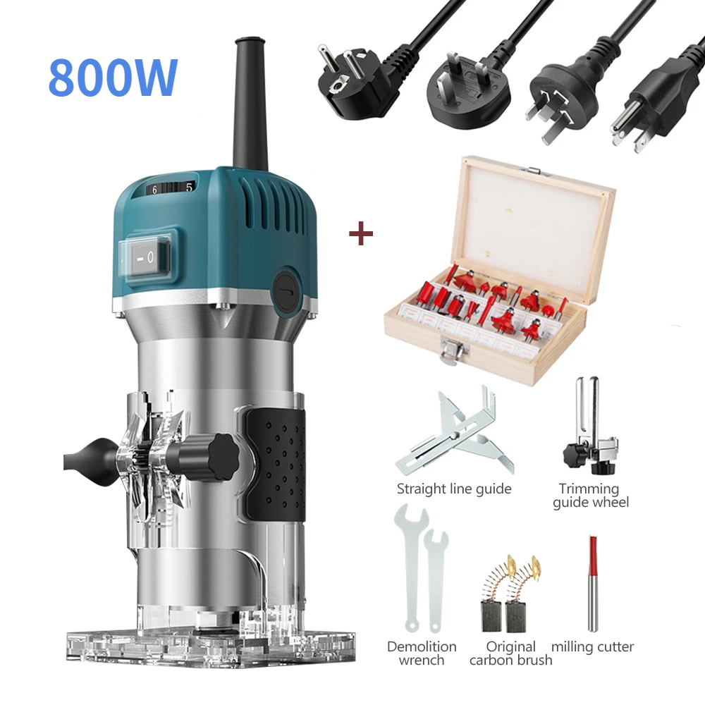800w 30000rpm Woodworking Electric Trimmer Wood Router Tool Machines ...