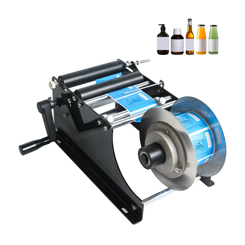 Manual Round Bottle Labeling Machine Small Glass Plastic Bottle ...