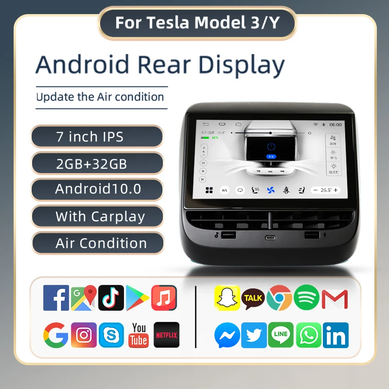 Multimedia-Player-for-Tesla-Rear-Screen-Display-Model-3-Model-Y-Android ...