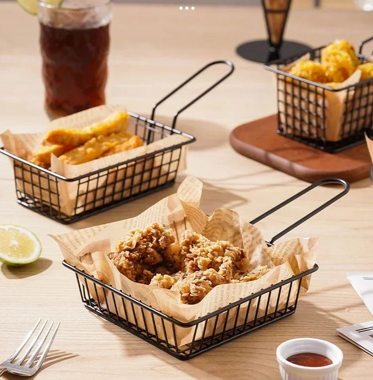 French Fries Basket Snack Bucket Fried Chicken Chip Storage Basket Food ...