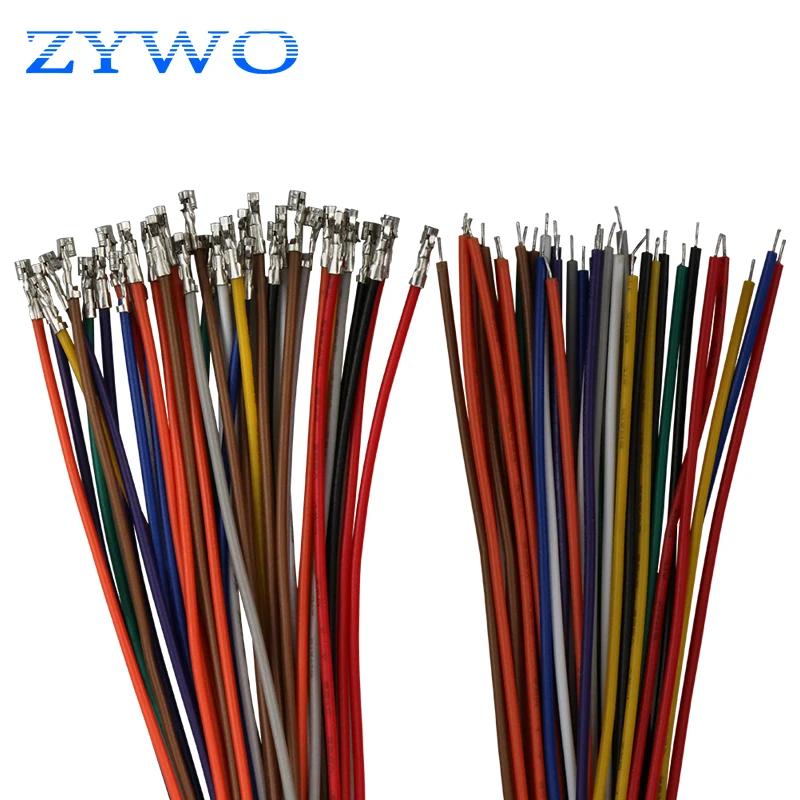 100pcs-5264-Terminal-Cable-2-54mm-Spacing-Single-Double-Head-Spring-Terminal-Wire-26AWG-Colored ...