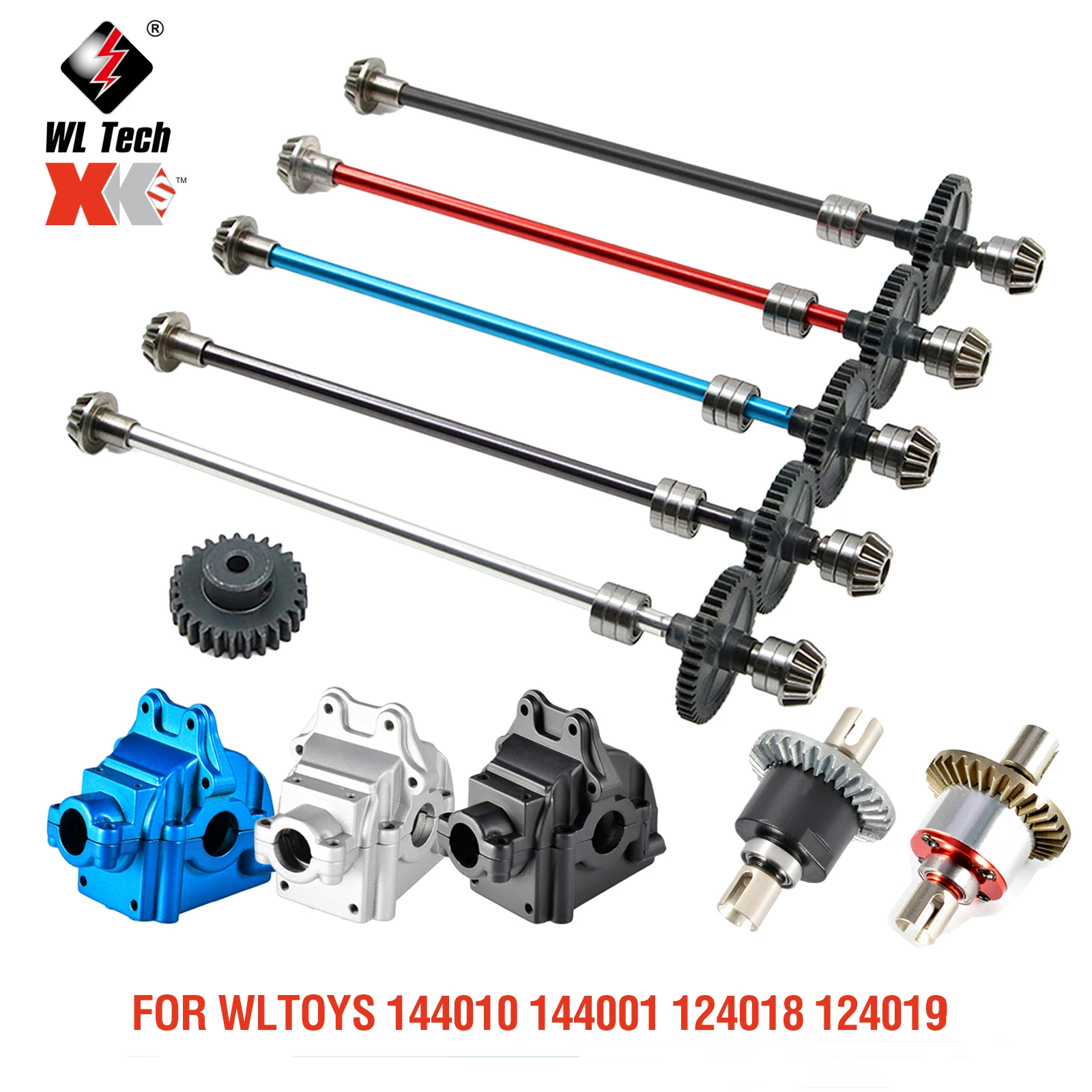 Wltoys 144010 Metal Differential Gear Wave Box Gear Box Drive Shaft Kit For 144001 124017 124018 ...
