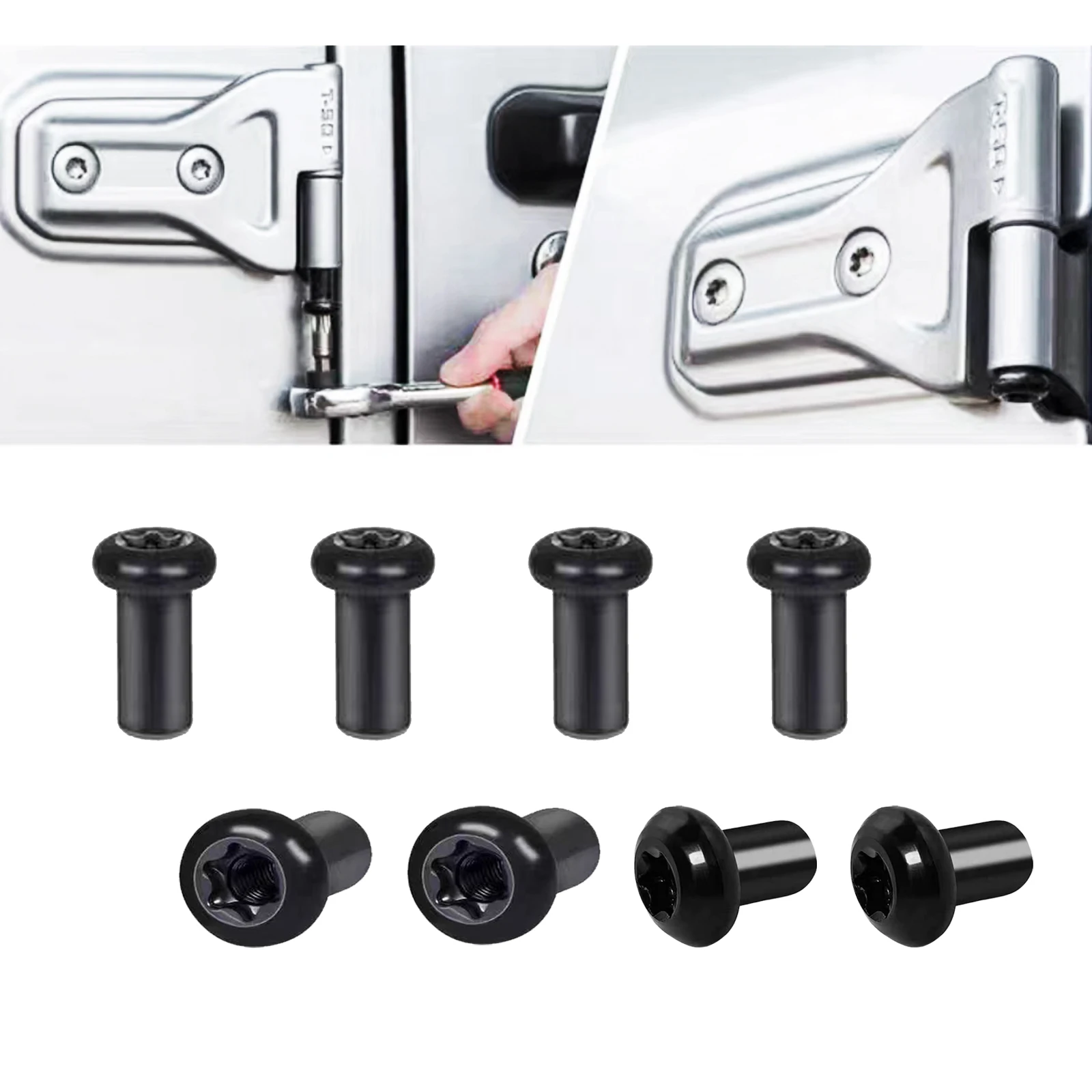 2012 Jeep Wrangler Accessories 4 Door 20pcs Black ABS Hood & Door Hinge ...