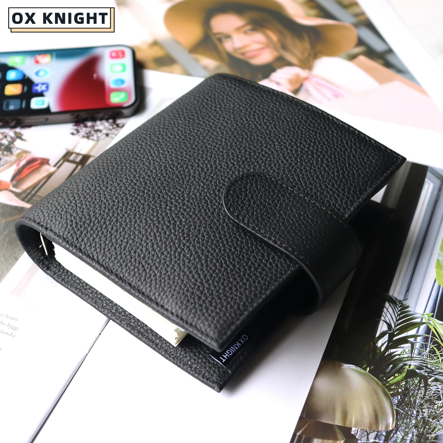 OX-KNIGHT-Original-Series-Leather-A7-Notebook-Zip-Cover-with-Top-Pocket ...