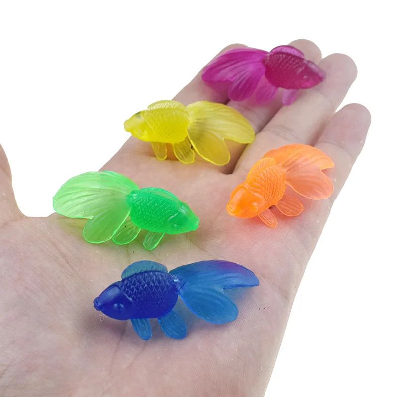 10Pcs-lot-Colorful-Simulation-Goldfish-Model-Soft-Rubber-Gold-Fish ...