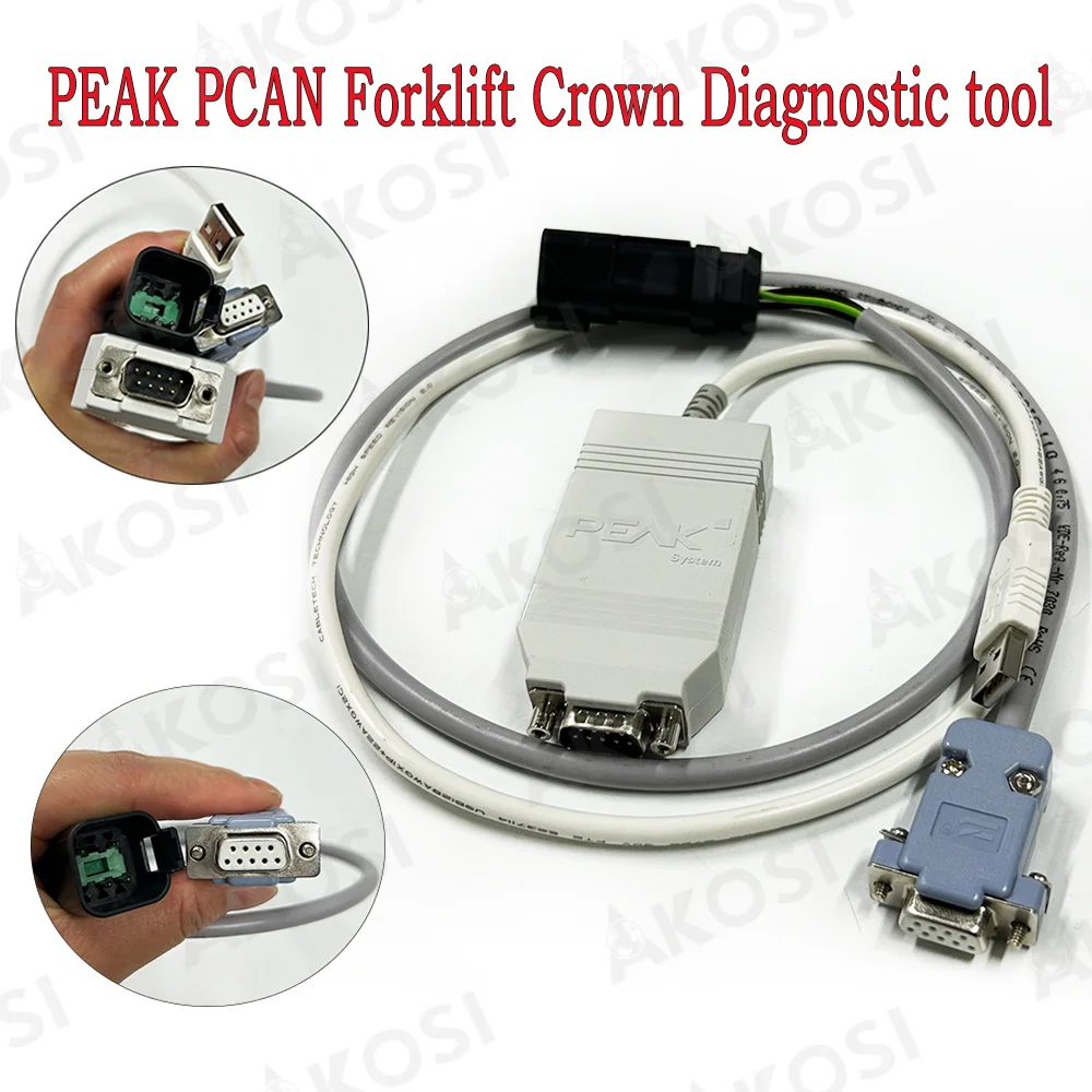 New Forklift Crown linde Interface PEAK PCAN-USB Crown CAN Interface full system diagnostic tool ...