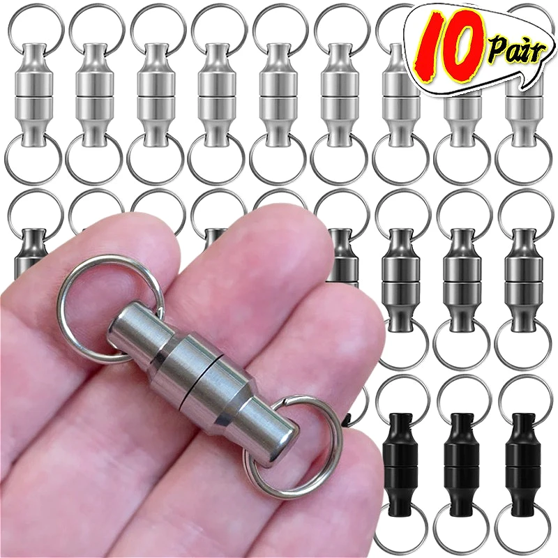1/10Pairs Pockets Keychain Magnet with Iron Rings for Hanging Key ...