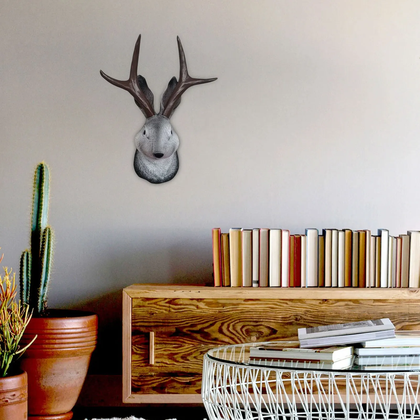 Rabbit Head Wall Decor Jackalope Wall Decor Simulation Rabbit Head ...