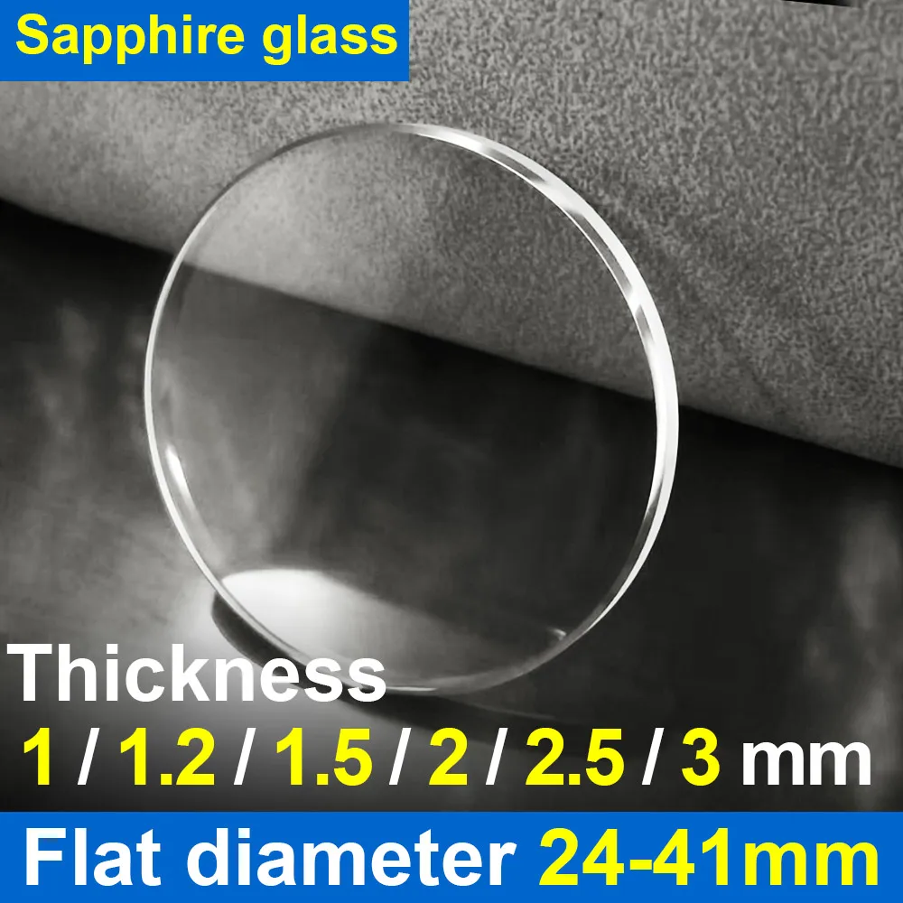 Flat Sapphire glass Thick 1.0/1.2/1.5/2.0/2.5/3.0 mm , Diameter 24 ...