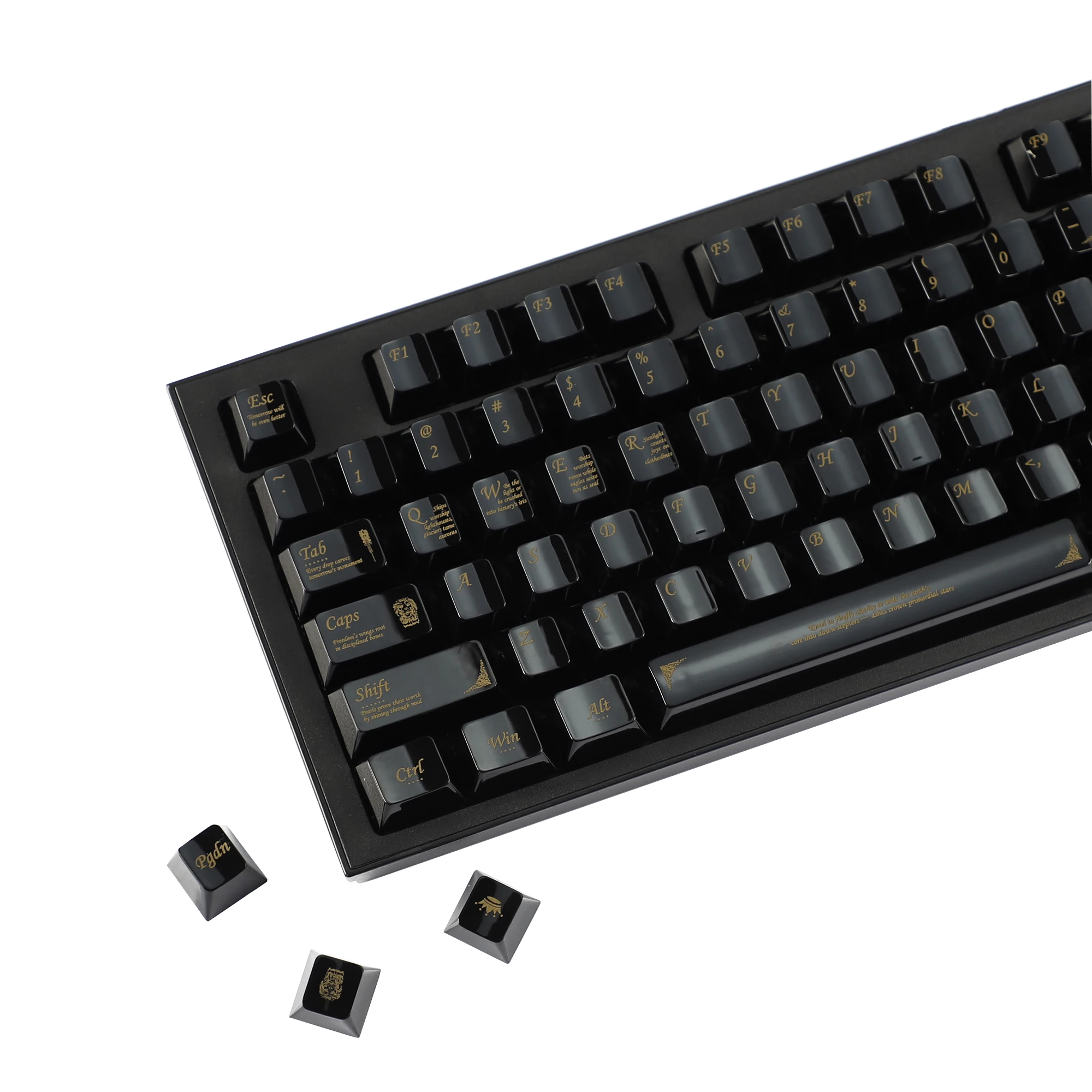 YMDK White Black Ceramic Feel 115 Keys Cherry Profile PC Spray Paint ...