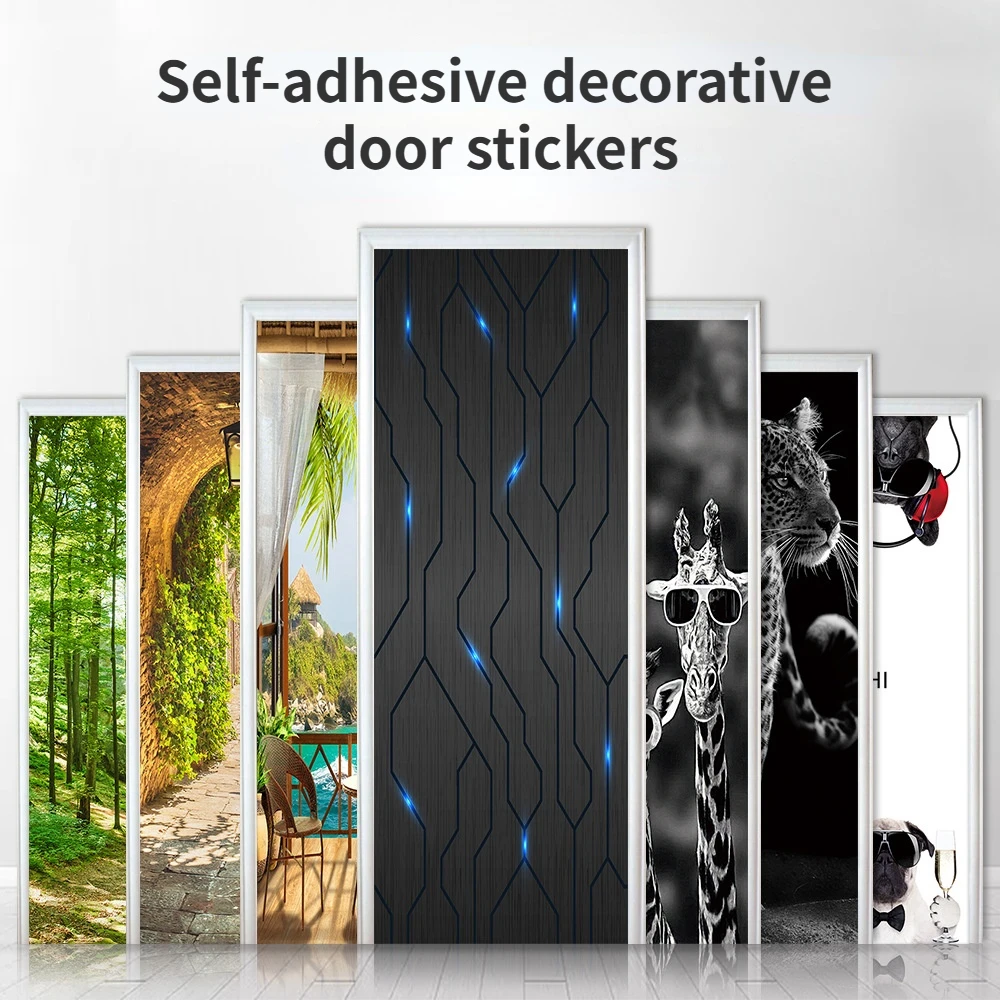 24-styles-Creative-simulation-door-stickers-Sliding-door-living-room ...