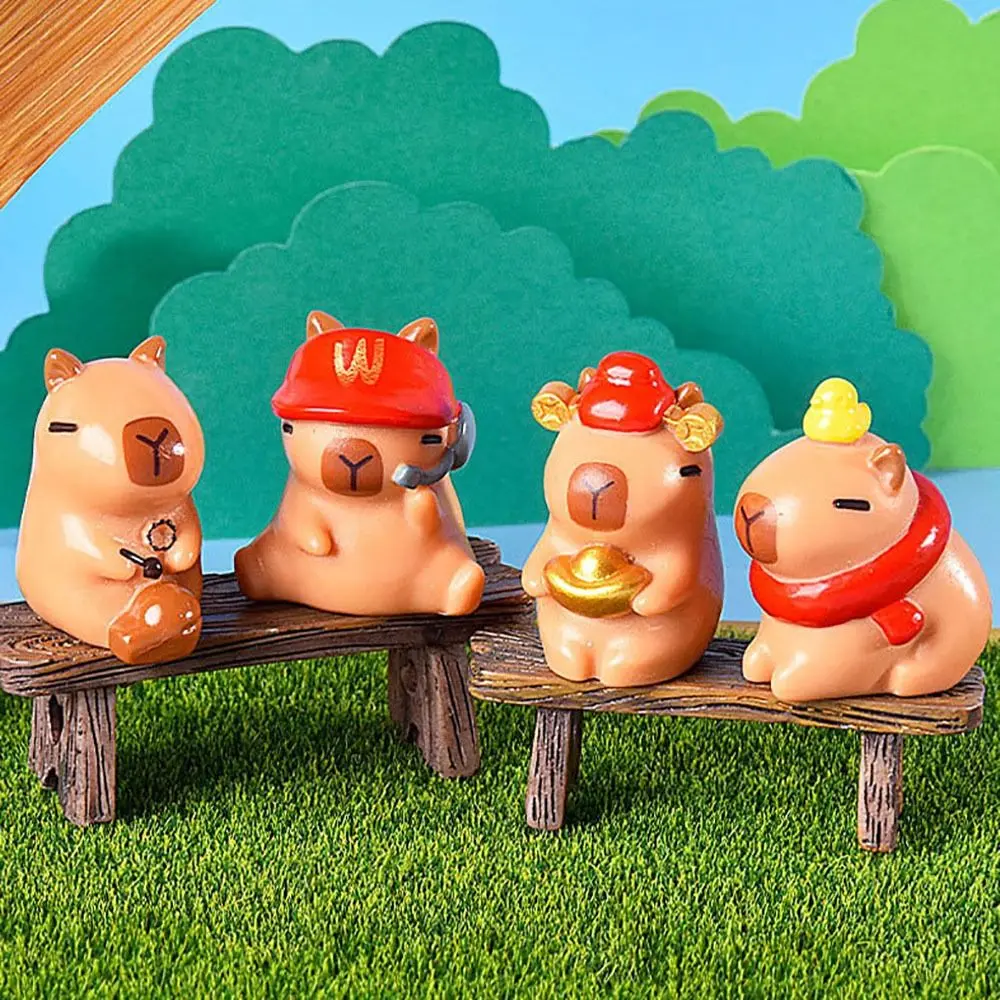 Resin-Cartoon-Capybara-Statue-Miniature-Capybara-Figurines-Micro ...