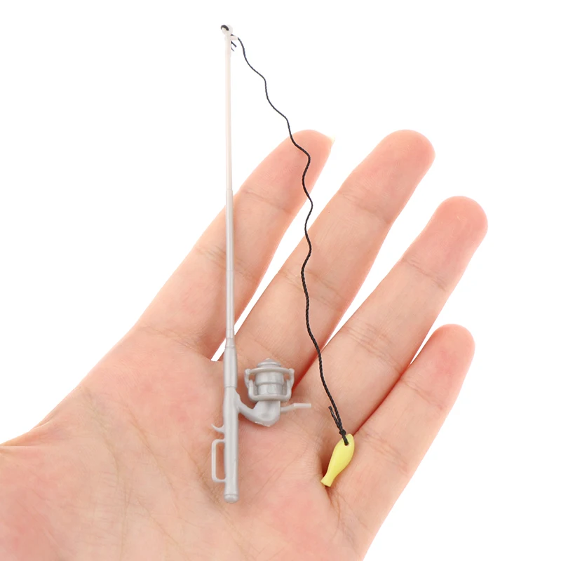 1pc Fishing Rod Pole Dollhouse Miniature Fishing Tool Model Toy Dolls ...
