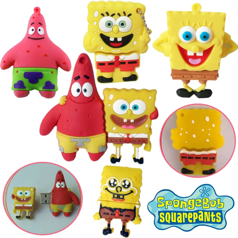 Pendrive-USB-de-Bob-Esponja-unidad-Flash-de-dibujos-animados-128GB-64GB ...