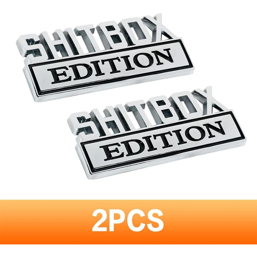 2-Pcs-Shitbox-Edition-Badge-Car-Exterior-Logo-3D-Fender-Sticker-Decal ...
