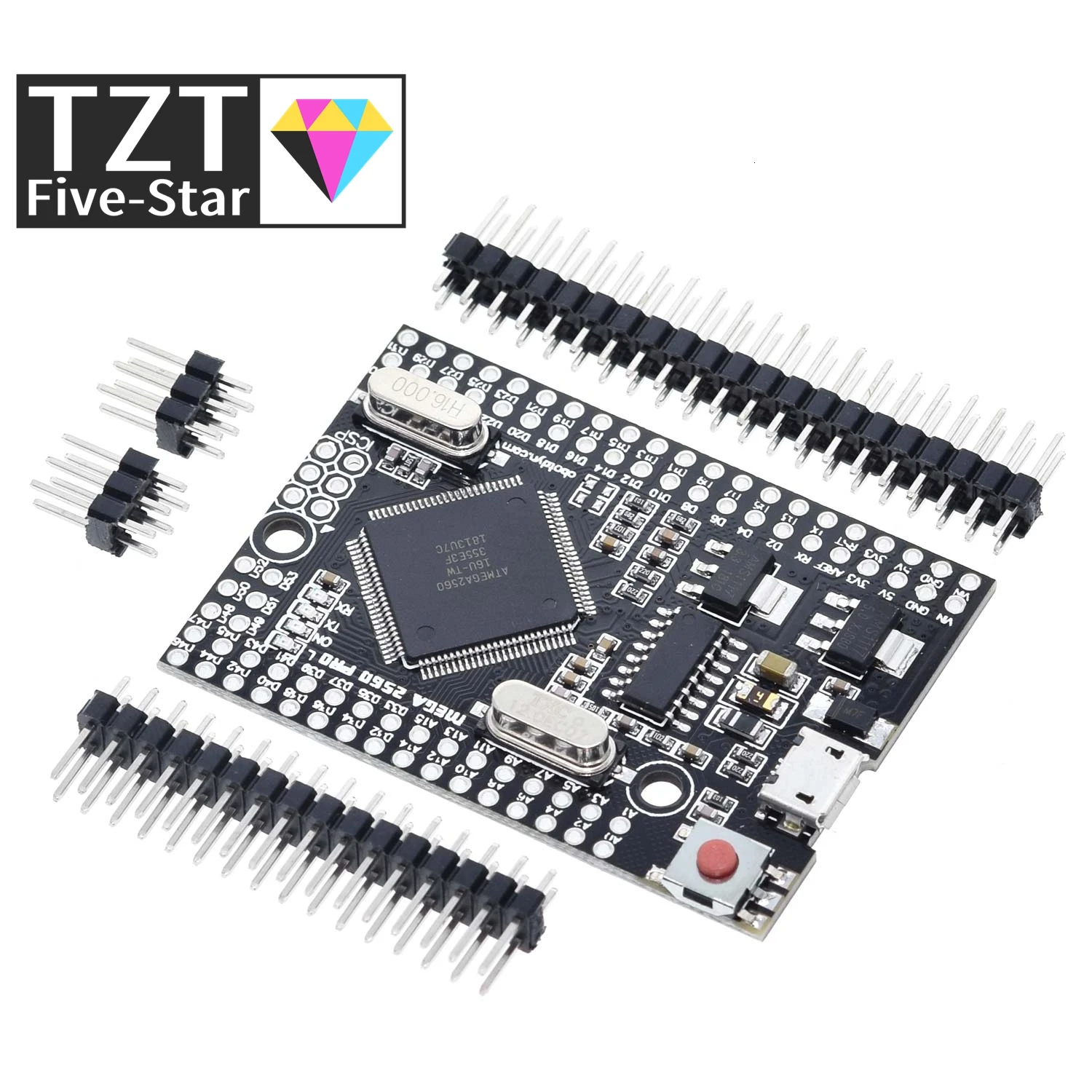TZT Mega 2560 PRO MINI 5V (Embed) CH340G ATmega2560-16AU with male ...