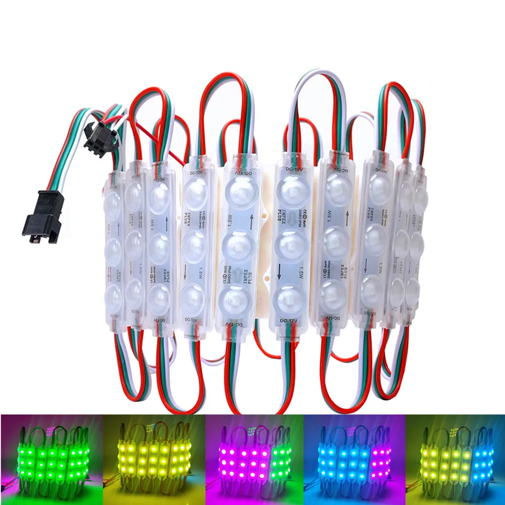 20Pcs WS2811 Pixel LED Module Light 12V RGB IC Chip Injection Lens ...