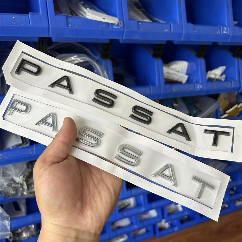 for-VW-Chrome-Glossy-Black-For-PASSAT-Font-Letters-Emblem-Car-Styling ...
