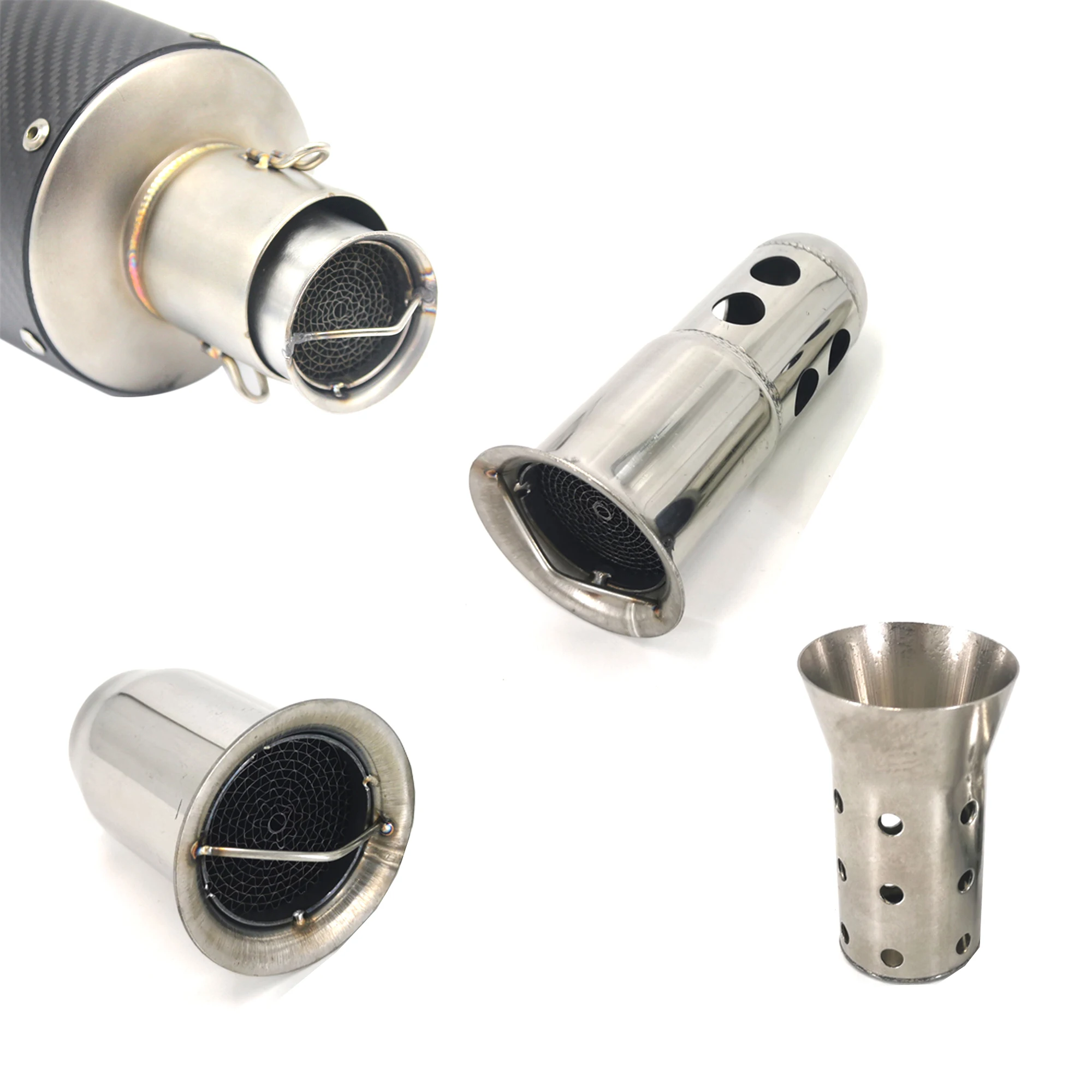 Universal Motorcycle Exhaust Pipe DB Killer Front Catalyst Removable ...