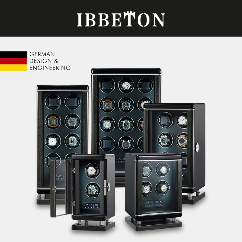 Fingerprint-Unlock-Automatic-Watch-Winder-Luxury-Wood-Watch-Storage-Box ...