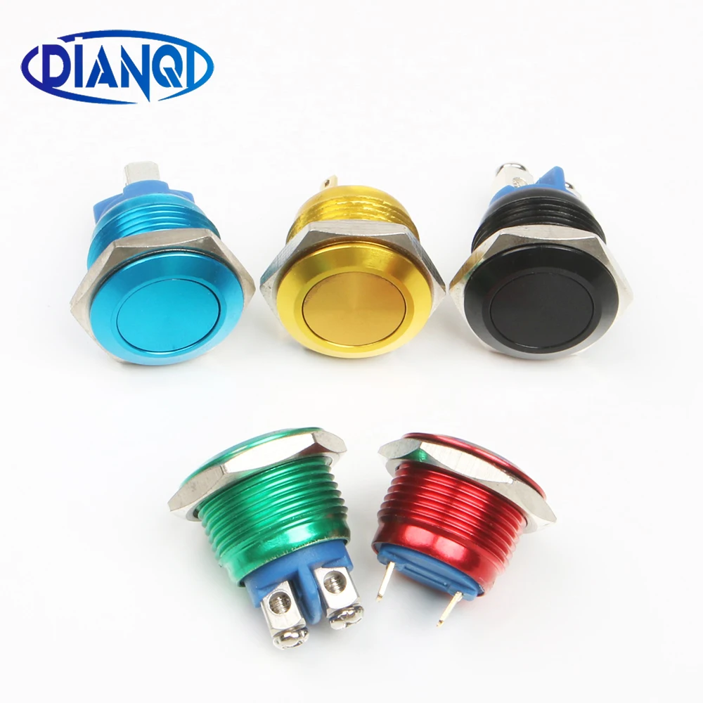 16mm-Metal-Oxidized-Push-Button-Switch-1NO-Reset-Press-Button-Pin-Screw ...